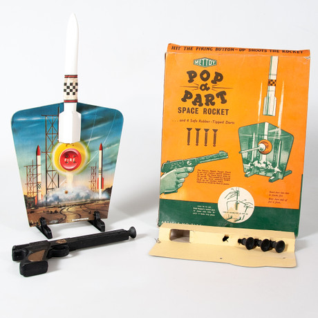 METTOY SPACE ROCKET TARGET GAME med originalkartong. Leksaker - Auctionet