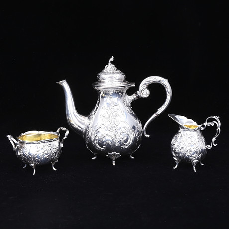 COFFEE SET, 3 parts, silver, Gewe, 1958,1962, weight 913 grams. Silver ...