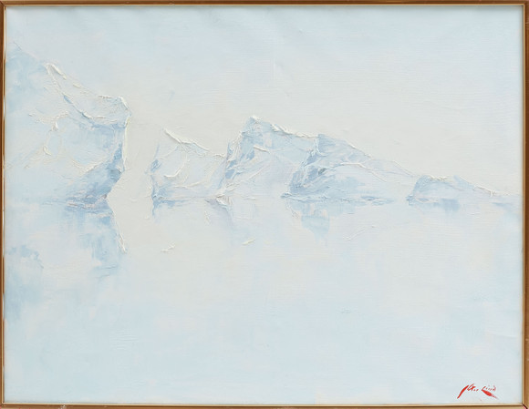 AXEL LIND. Isberg, olja på duk, signerad. Konst - Måleri - Auctionet