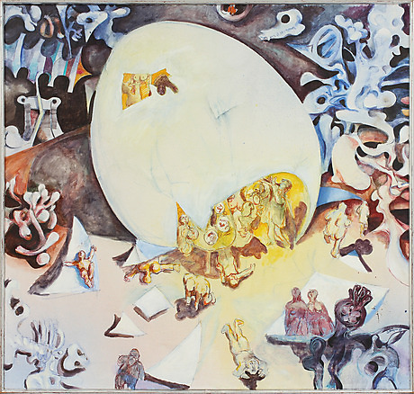 JOHN AHLGREN. Olja på duk, signerad 67. Konst - Måleri - Auctionet