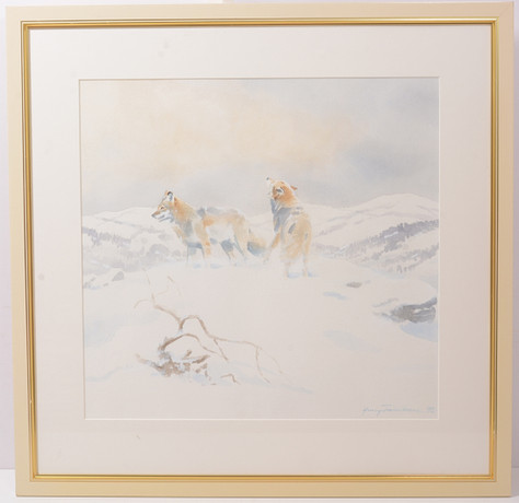 HENRY FREDRIKSSON. Wolves. Watercolor. Art - Paintings - Auctionet