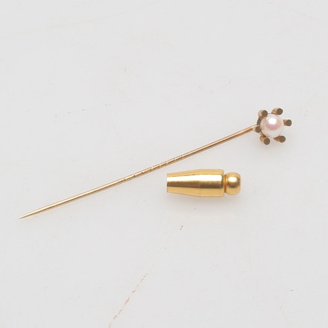 PINS, gold, pearl, approx. 1.4 grams, 18K. Jewellery & Gemstones ...