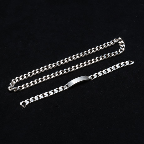 NECKLACE AND BRACELET, "Pansar link", silver, weight approx. 127 grams ...
