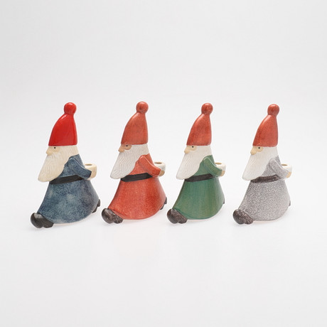 LISA LARSON. LJUSSTAKAR I FORM AV TOMTAR, 4 ST. Keramik & Porslin ...