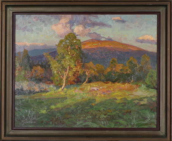 GUSTAV HOLM. Sunset, oil on Board, signed. Art - Paintings - Auctionet