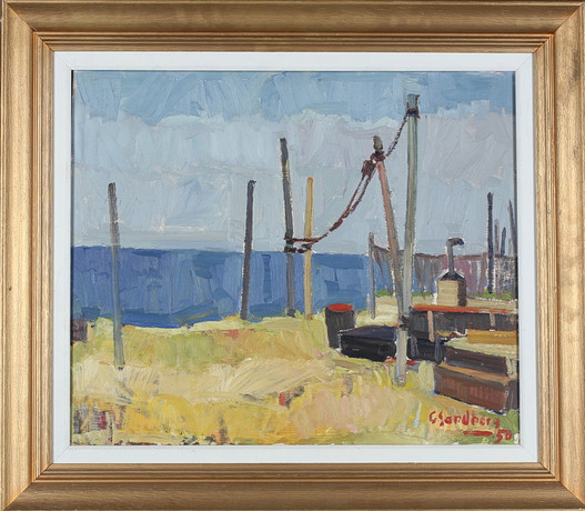 GOTTHARD SANDBERG. Coastal motif, oil on Board, signed and dated -50 ...