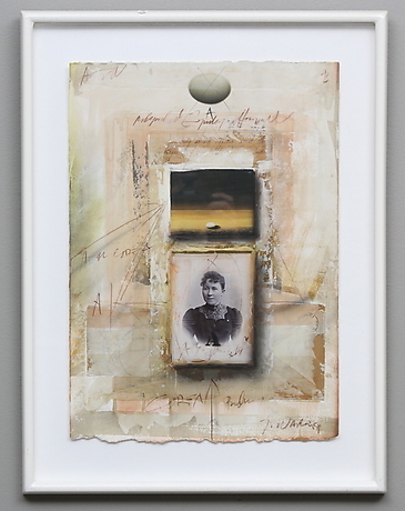 JÖRGEN WARING. Motiv med foto och brev. Blandteknik och collage ...