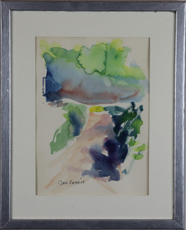 JAN NORÉN. Akvarell, färgkomposition, signerad. Konst - Måleri - Auctionet