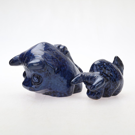 ESTER WALLIN. figurines, 2 pcs, Bulls, Upsala Ekeby. Ceramics ...