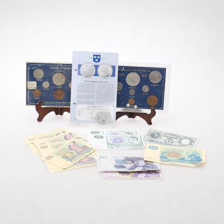 COINS, BANKNOTES, YEAR SETS, mixed denominations, Sweden. Coins, Medals ...