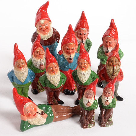 TOMTAR, 12 pcs., partly Heissner, Germany, mid-20th century, glazed ...