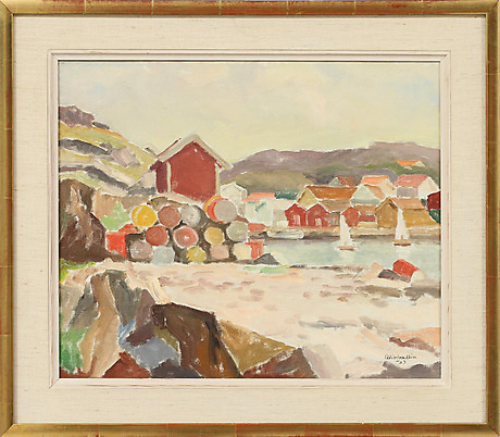 ELLIS WALLIN, oil on DUK, sign o dat -67. Art - Paintings - Auctionet