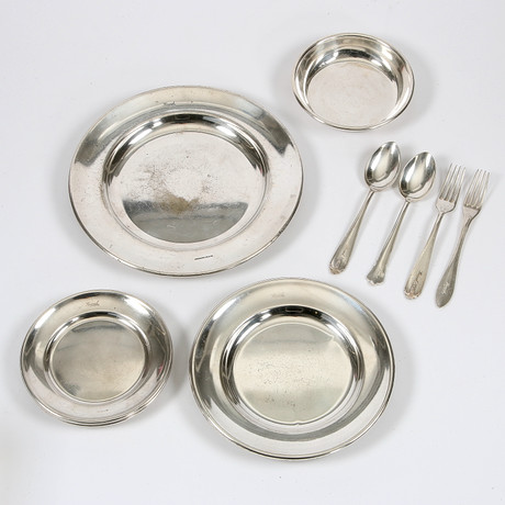 CUTLERY, 46 pieces, nickel silver, model "Svensk spets" and "Vasa ...