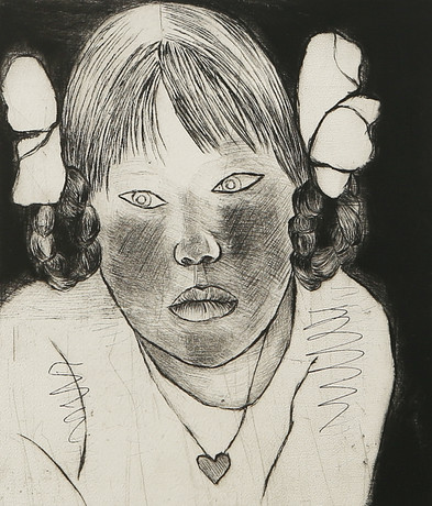 BERTA HANSSON. Girl, drypoint engraving, signed, numbered 13/20. Art ...