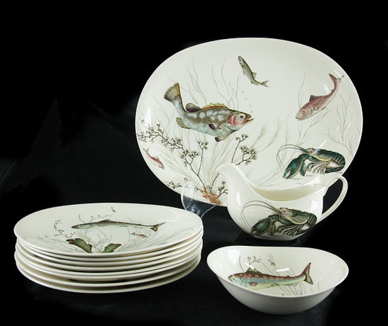 FISH SET, 11 pieces, Johnson Bros England. Ceramics & Porcelain ...