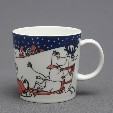 MUMIN. Mug, porcelain, "Christmas greeting", 1997 Moomin Characters TM ...