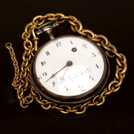 SPINDLE CLOCK, silver, De Roche & Co, 19th century. Clocks & Watches ...