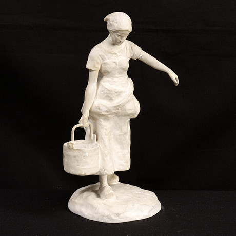 RUTH MILLES (1873-1941): "The Water Carrier", signed, plaster. Art ...