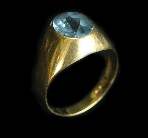 Signet ring with blue stone, gold 18K. Jewellery & Gemstones - Rings ...