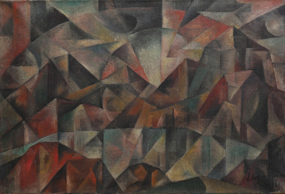JOSEF MARIA SCHRÖDER, cubist motif, oil on canvas, monogram signed ...