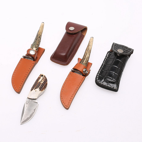 KNIVES, 5 pcs, damasked blades. Weapons & Militaria - Edged weapons ...