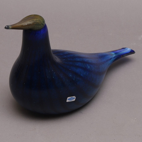 OIVA TOIKKA. sculpture, glass, bird, "Suomen sotka", signed. Art ...