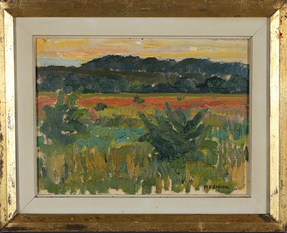 PER SKOVDAL. Landscape motif, oil on Board, signed. Art - Paintings ...