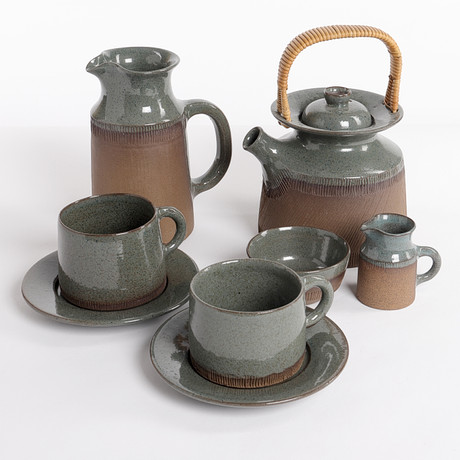 SIGNE PERSSON-MELIN, tea set, 6 dlr., stoneware, stamped. Ceramics ...