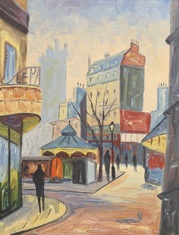JENS BISGAARD SÖRENSEN. Cityscape. Oil on canvas, signed. Art ...