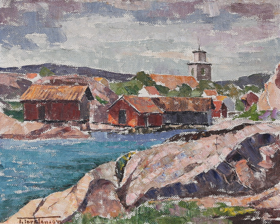 TORSTEN TORSTENSON. "Toward the church", oil on Board, signed. Art ...