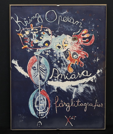 SVEN "X:ET" ERIXSON. "Around the Opera Aniara", Color lithography ...