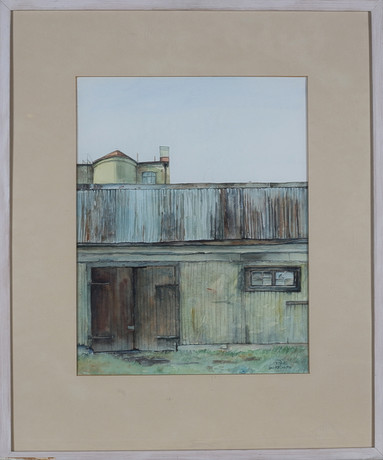 DAN MAGNUSON. Fachadas de casas, acuarela, firmada y fechada -83. Arte ...