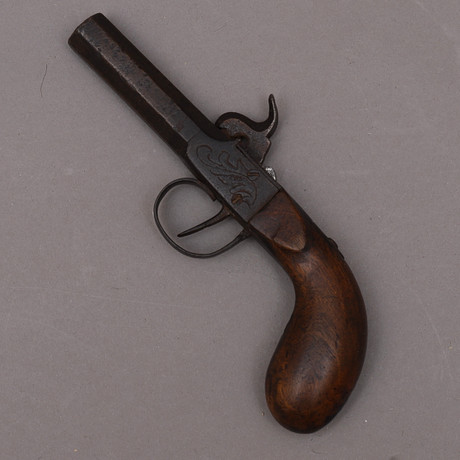 BLOCK PISTOL, pocket pistol, octagonal barrel, 19th century. Weapons ...