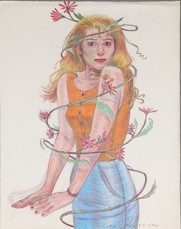 JODY MUSSOFF. Frauenmotiv, Kreide, signiert und datiert, Mussoff -89 ...