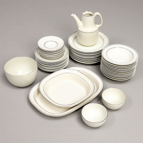 STIG LINDBERG. service parts, 41 parts, ''Birka'', stoneware ...