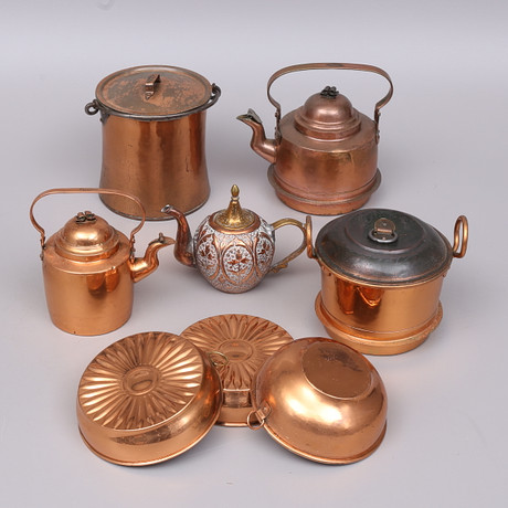 COPPER OBJECTS, 8 parts, copper, 19th/20th century. Silver & Metals ...