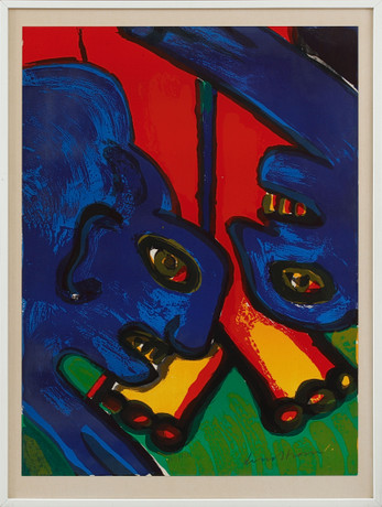 BENGT LINDSTRÖM. Figural composition, color lithograph, signed and ...