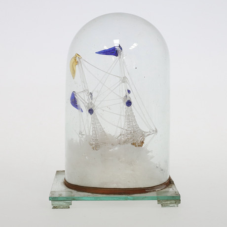 A RARE VICTORIAN GLASS LAMPWORK FRIGGER OF A SHIP. Glass - Other ...