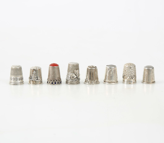 FINGERBORGAR, silver och sten, 8 stycken, total vikt 38,0 gram. Silver ...