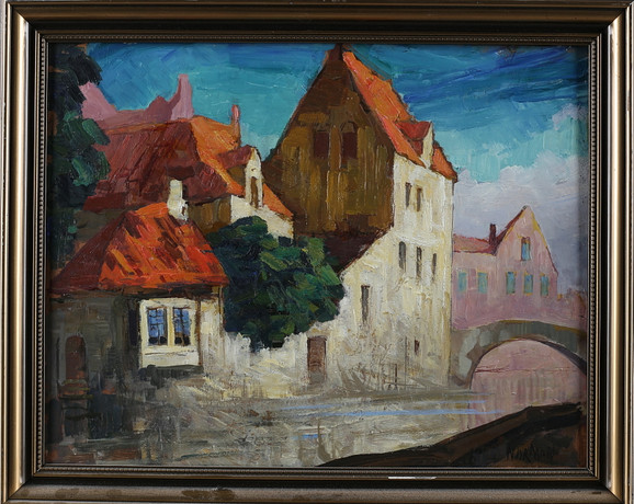 KNUT NORMAN. Venice motif, oil on Board, signed. Art - Paintings ...