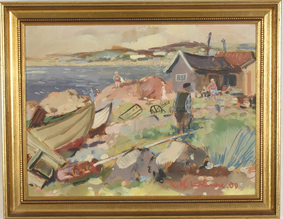 UNO HUBERT CARLSSON. Oil on Board. Art - Paintings - Auctionet