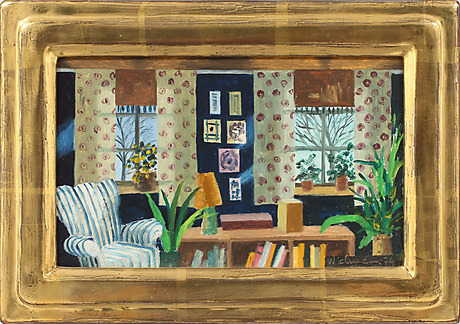 HARRY WICHMANN. Room interior. Oil on Board, signed and dated -74. Art ...