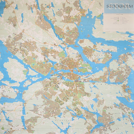WALL MAP, Stockholm, scale 1:20000, General Staff Lithographic ...