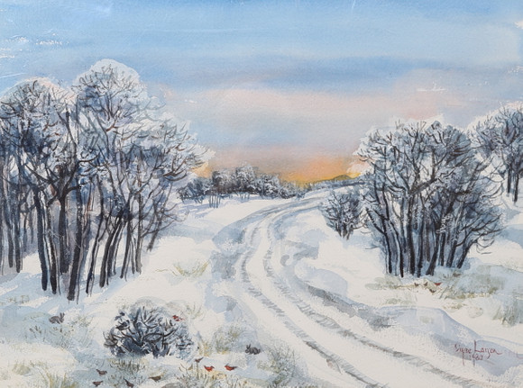 SIGNE LARSON. watercolour, signed and dated atergo 1980. Art ...