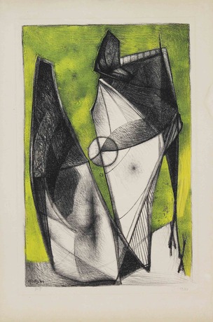 HENRI GOETZ. Composition. Color lithograph. Signed Goetz (in print sign ...