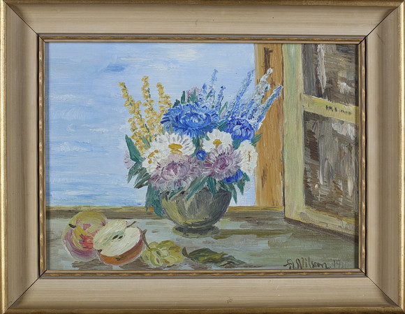 AXEL NILSSON. Flower still life, oil on canvas, signed and dated 1950 ...