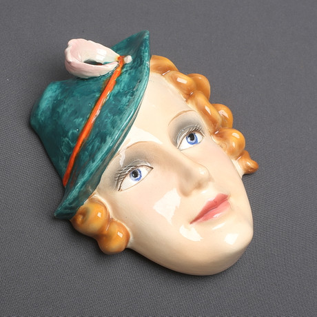 WALL RELIEF, ceramic, female face, Goebel, 1930s/1940s. Ceramics ...