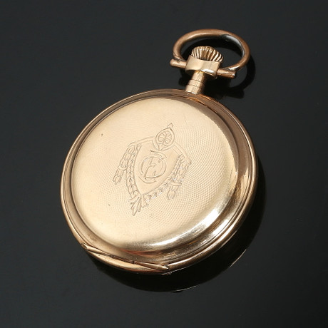 POCKET WATCH, Aureole, manual, anchor movement, 14K gold case, first ...