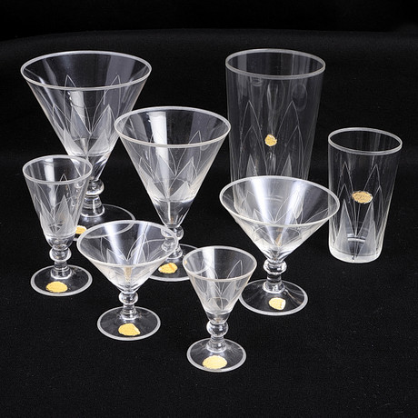 GLASSWARE, 104 dlr., Johansfors, polished decor. Glass - Tableware ...