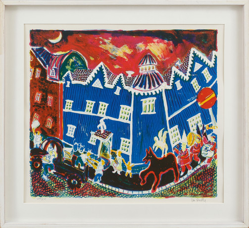 IAN RUSTH. Parade. Painted color lithograph, signed and numbered 208/ ...